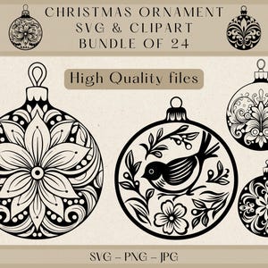 Christmas Ornament SVG, Ornament Clipart, Ornament PNG, Ornament Vector ...