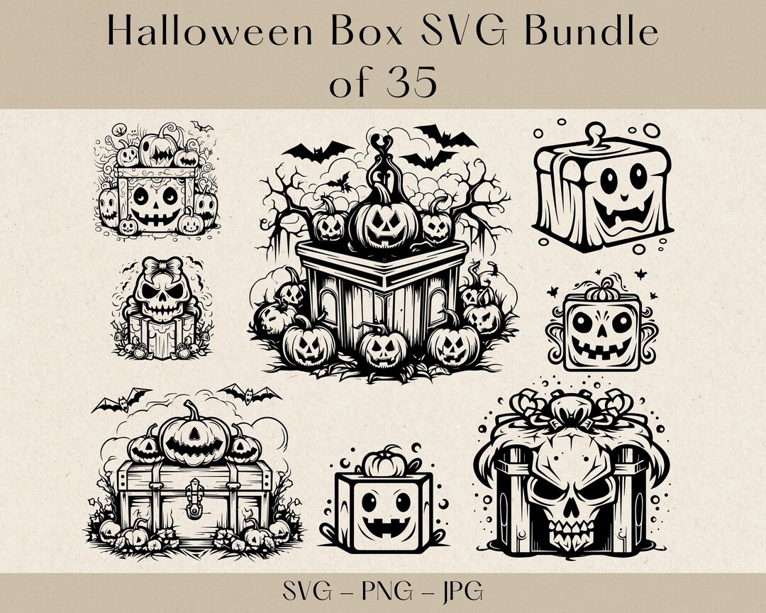 Halloween Box SVG, Halloween Box PNG, Halloween Box Clipart, Halloween ...