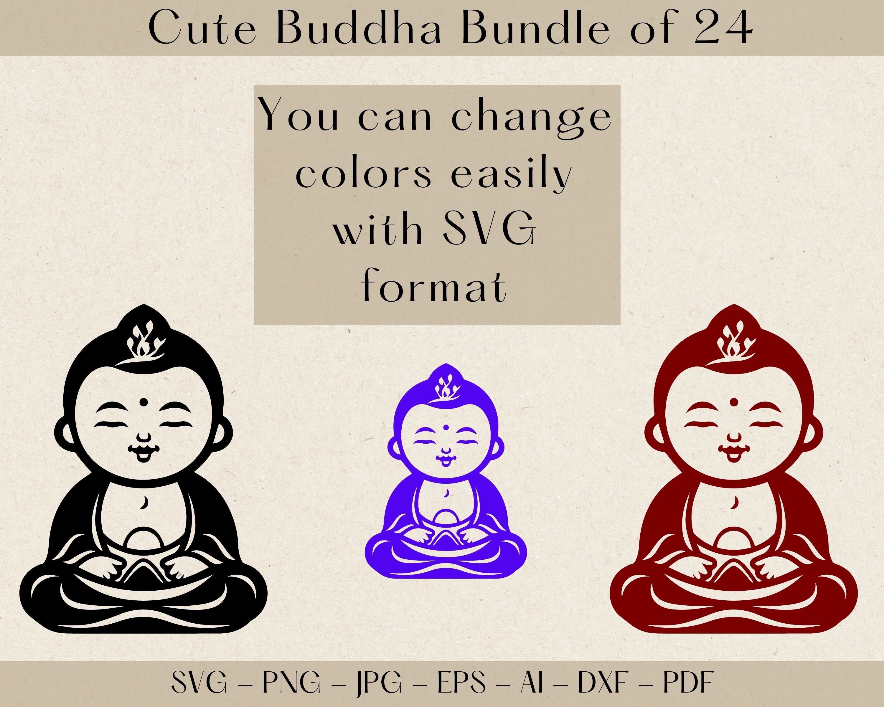 Cute Buddha SVG Bundle Kawaii Buddha Svg Bundle Kawaii - Etsy