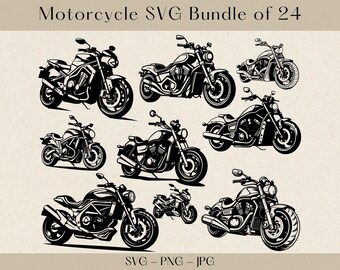 Motorcycle Svg Bundle, Svg Files for Cricut, Motorcycle Clipart ...