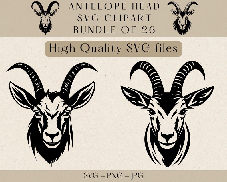 Antelope Head SVG, Antelope SVG, Antelope Clipart, Antelope Head ...