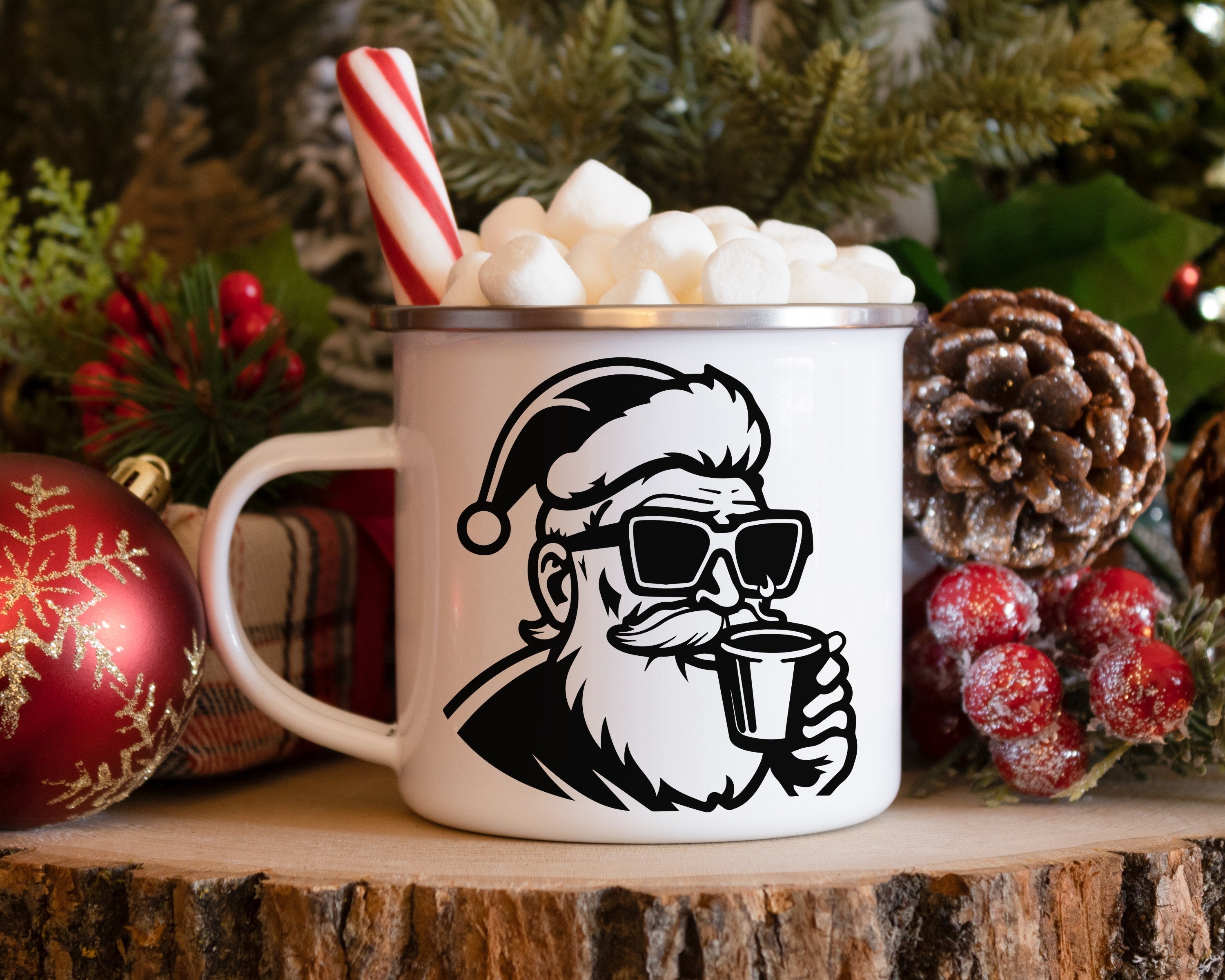Santa Drinking Hot Cocoa Svg Santa SVG Santa PNG Santa - Etsy