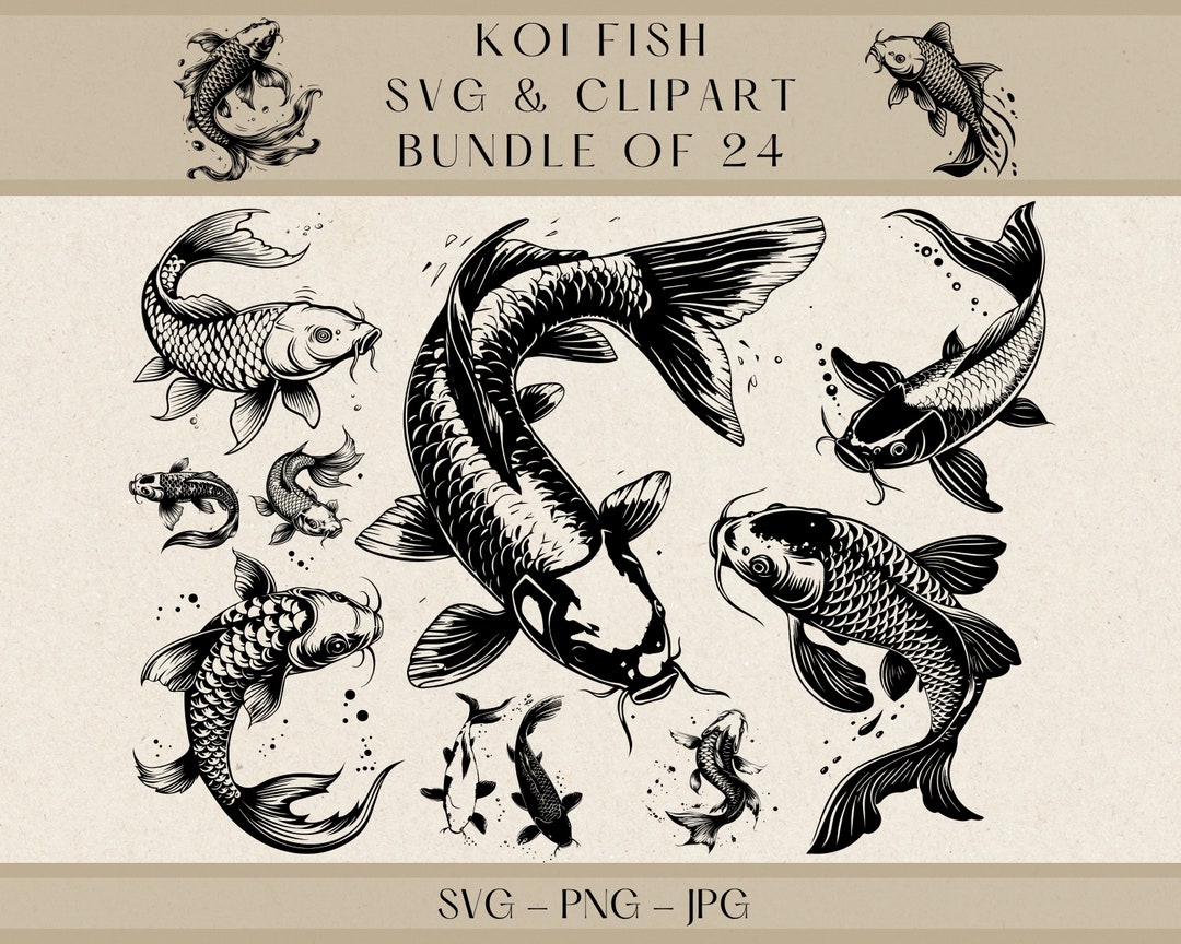 Koi Fish SVG, Koi Fish Clipart, Koi Fish Png, Koi Fish Vector, Koi Fish ...