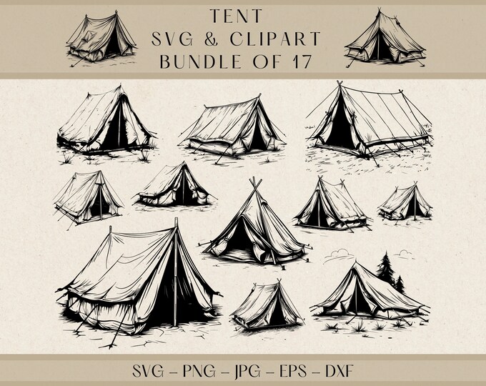 Camping Tent SVG File, SVG Files for Cricut, Camping Svg, Tent Clipart ...