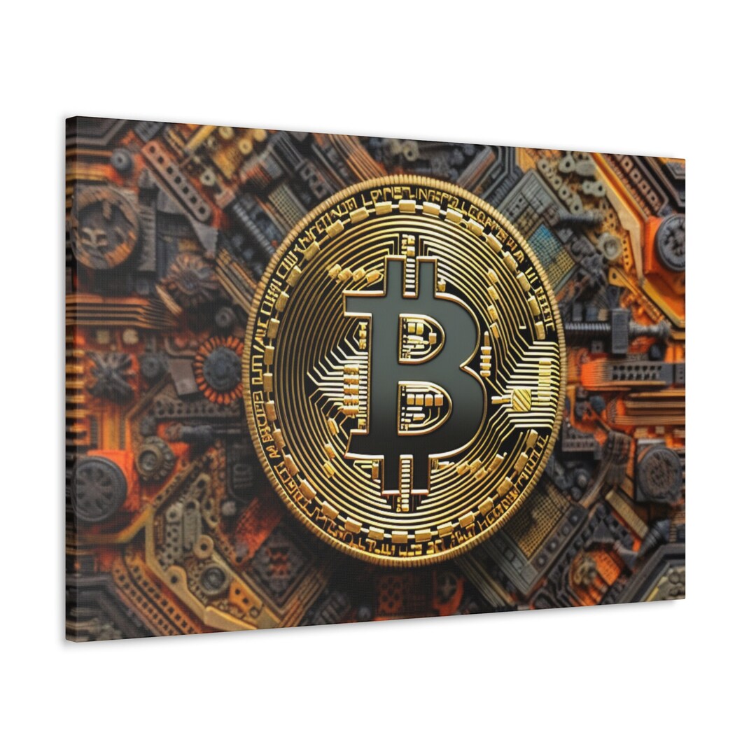 Bitcoin Circuitry Canvas Gallery Wraps Wall Hanging Wall Art Canvas ...