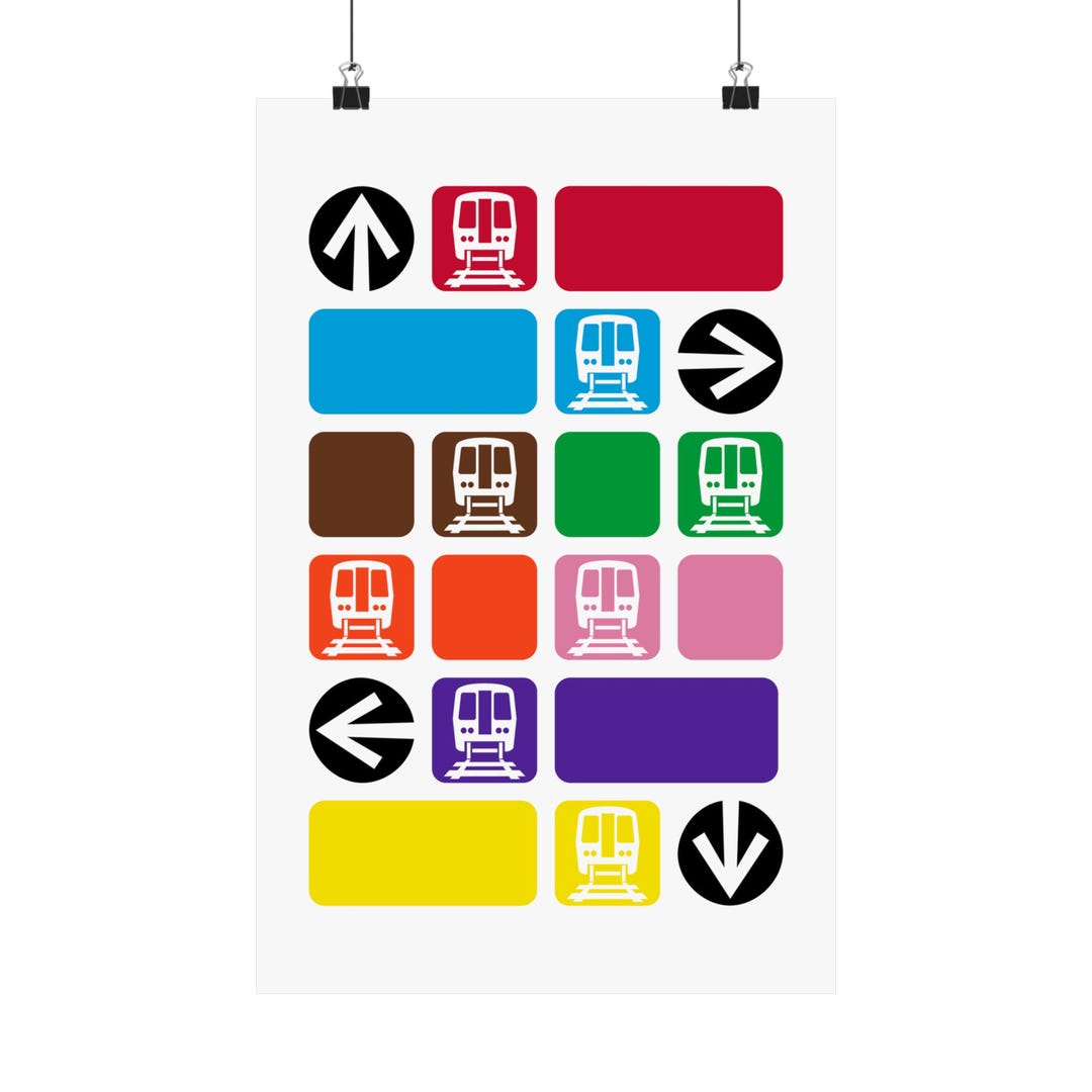 Chicago CTA Train "l" Lines Poster - Chicago Transit Art - 11x17 Print ...