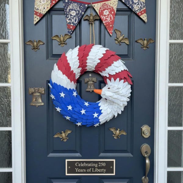 Red White and Blue Eagle Wreath - Etsy