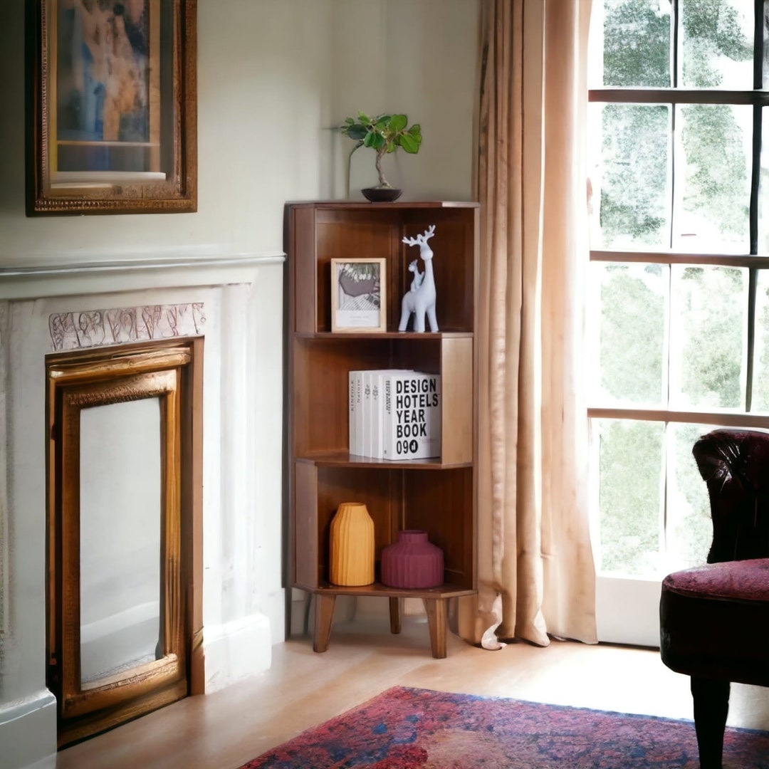 Corner Bookcase Corner Book Storage Corner Book Shelf - Etsy