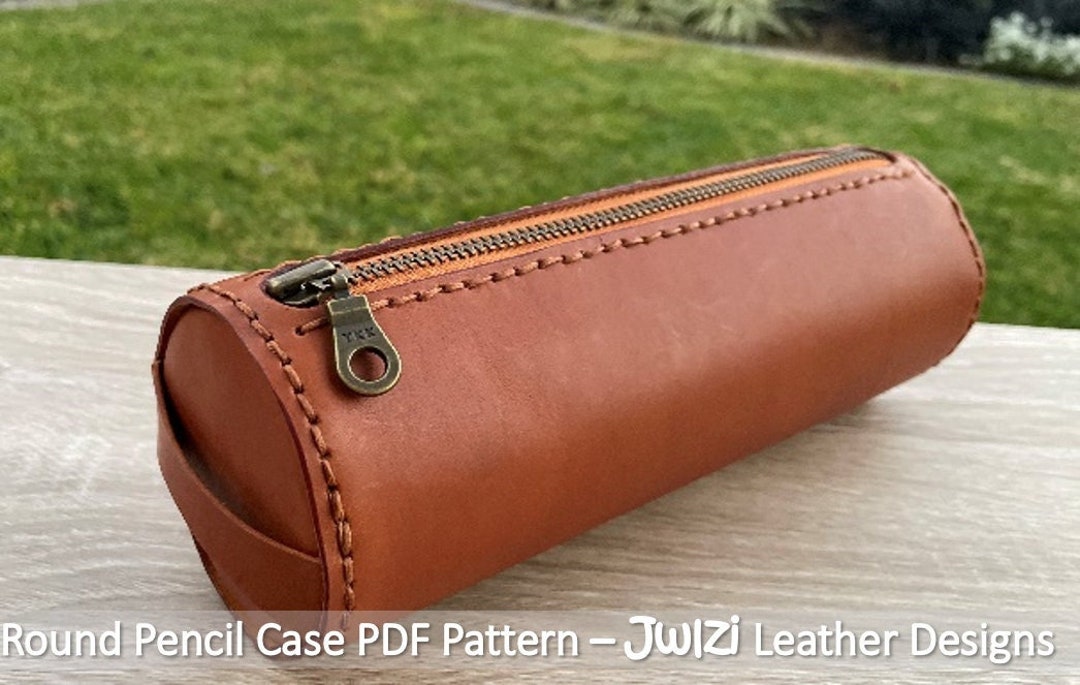 Round Pencil Case - PDF Pattern for Leather - Etsy