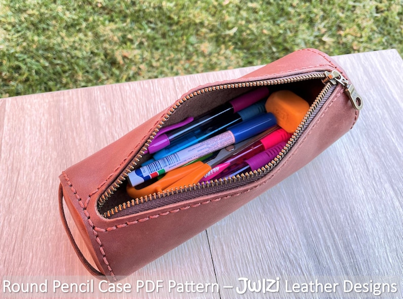 Round Pencil Case - PDF Pattern for Leather - Etsy