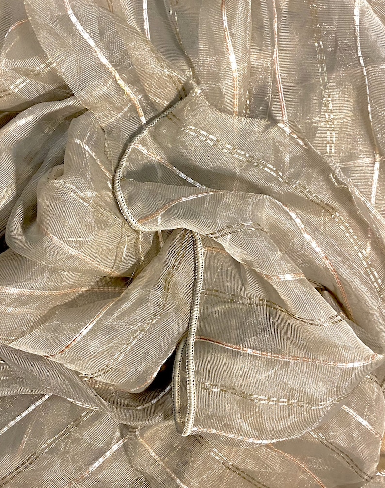 Metallic Stripe Sheer - Fabricut - Colosseum - Etsy
