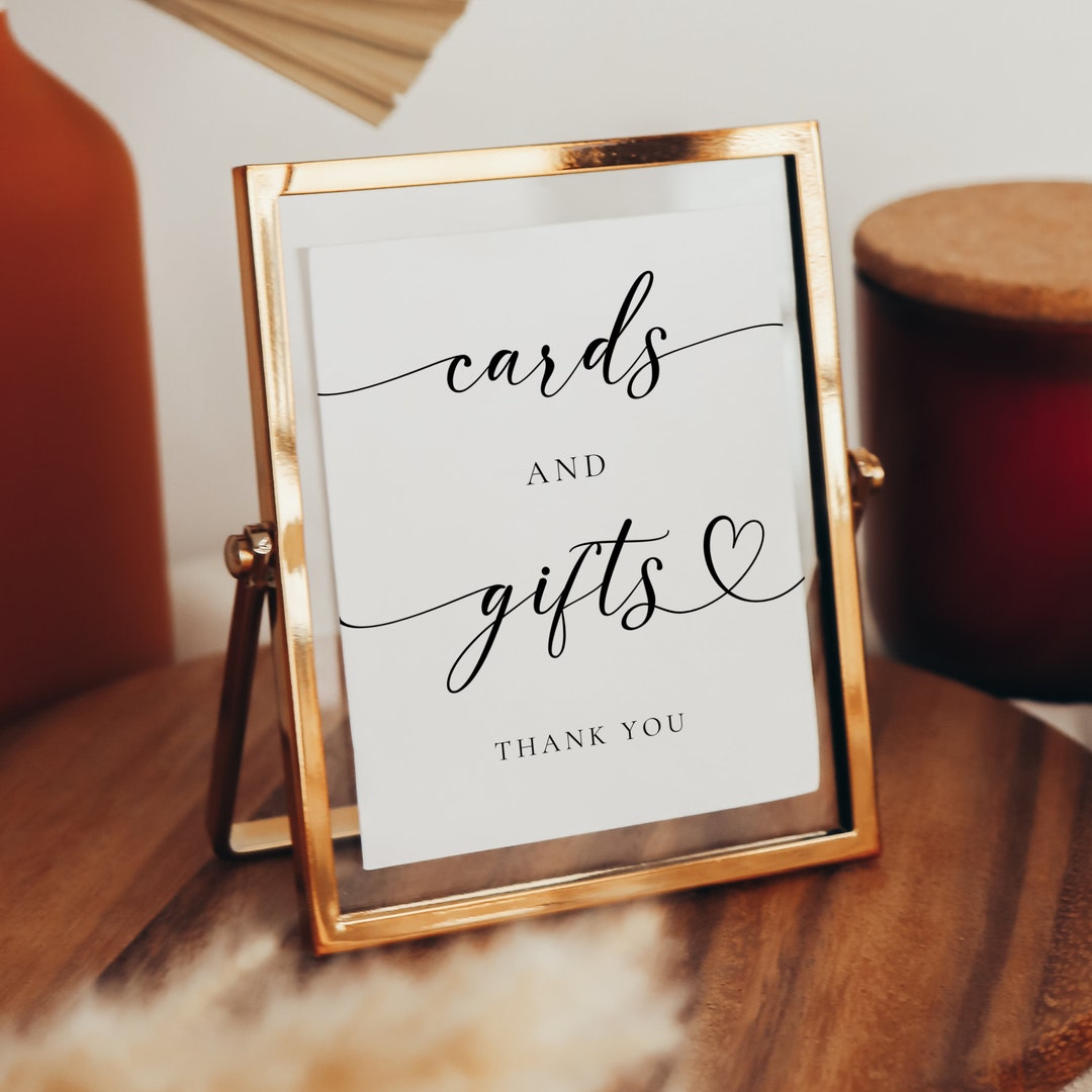 Cards and Gifts Sign, Gift Table Sign, Minimalist Baby Shower Sign ...