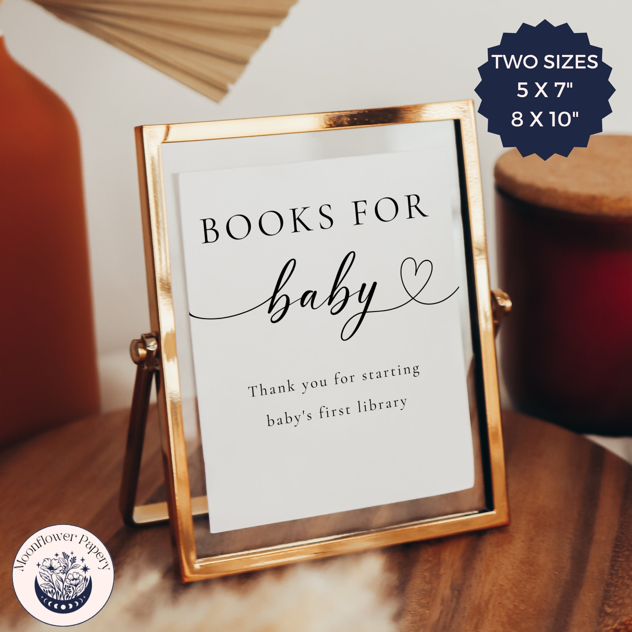 Books for Baby Sign, Baby Books Sign, Baby Shower Sign, Baby's Library ...