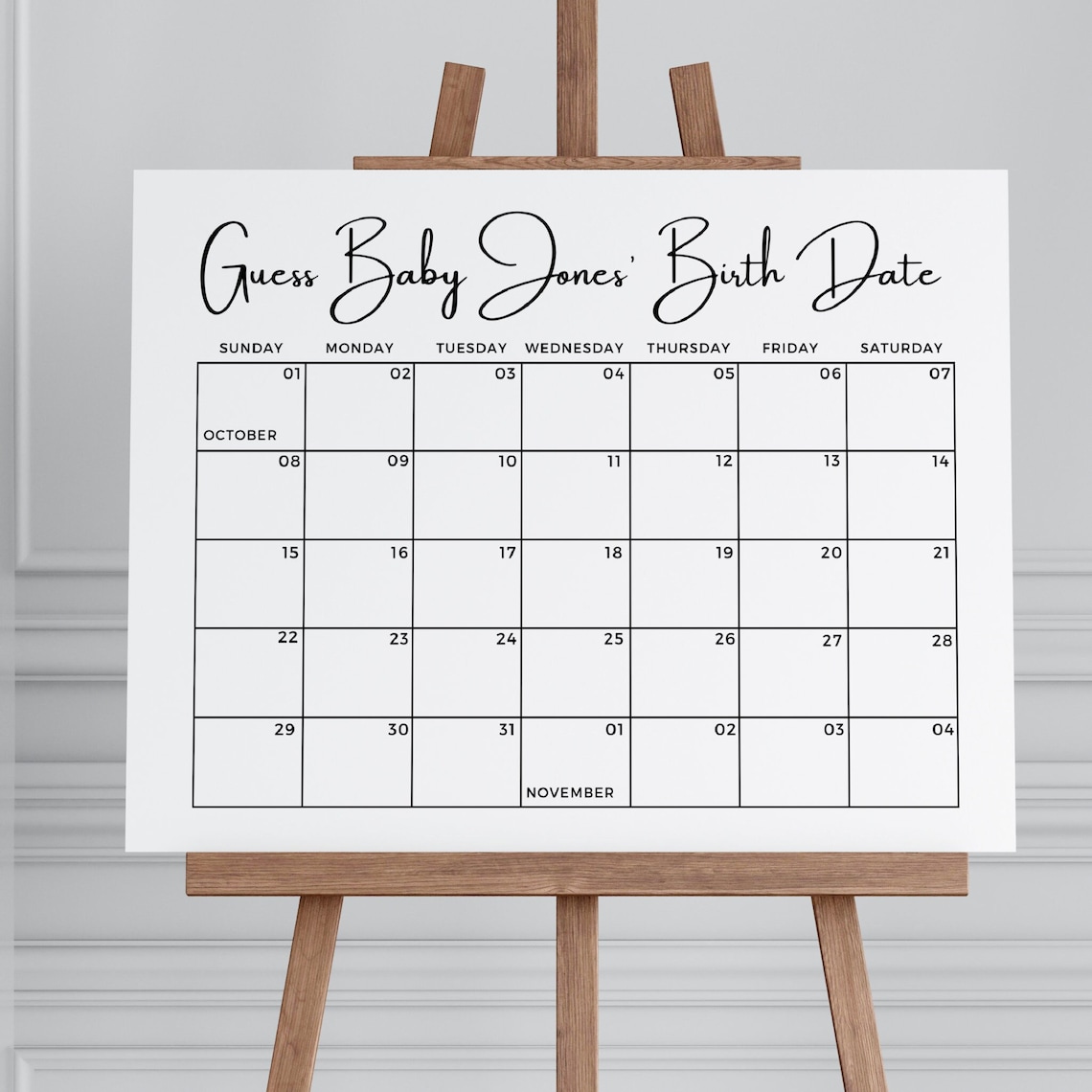 Baby Due Date Calendar Game, Guess Baby's Birth Date, Baby Betting Pool ...