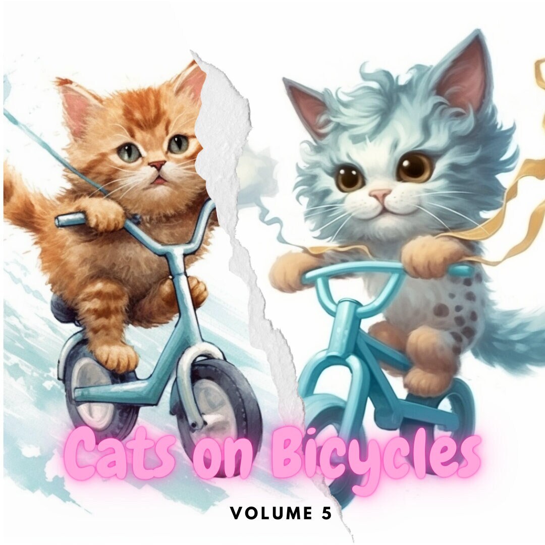 Cats on Bicycles Volume 5 Clipart Bundle Cats on Wheels - Etsy