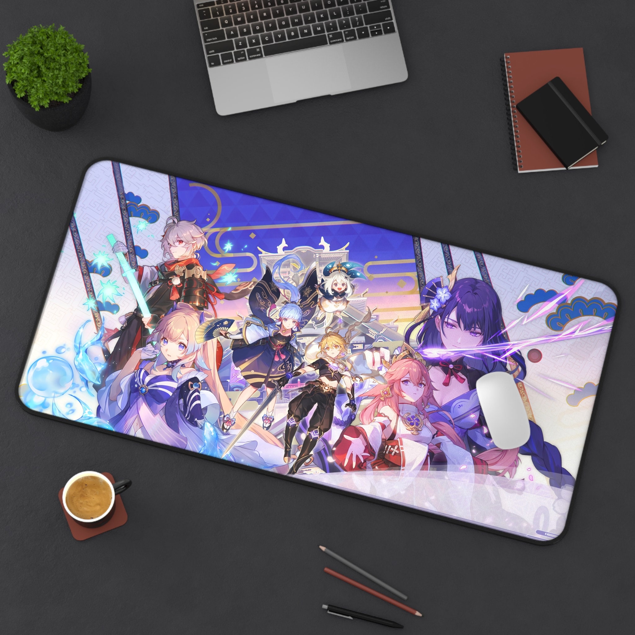 Genshin Impact Gaming Desk Mat, High-quality Desk Mat, Genshin Impact, Raiden Shogun, Yae Miko ...