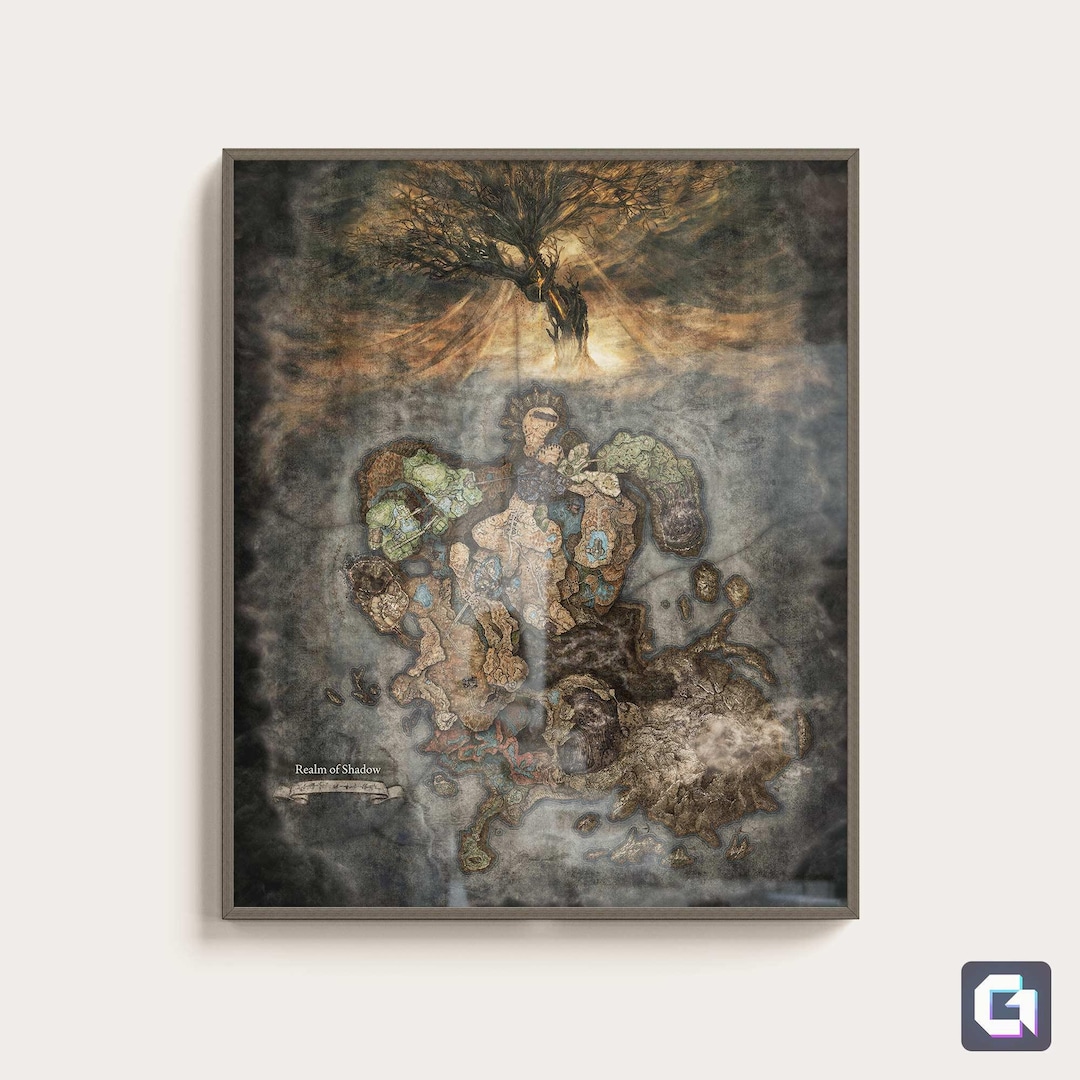 Elden Ring Realm of Shadow Map Poster - Shadow of the Erdtree - DLC Map ...