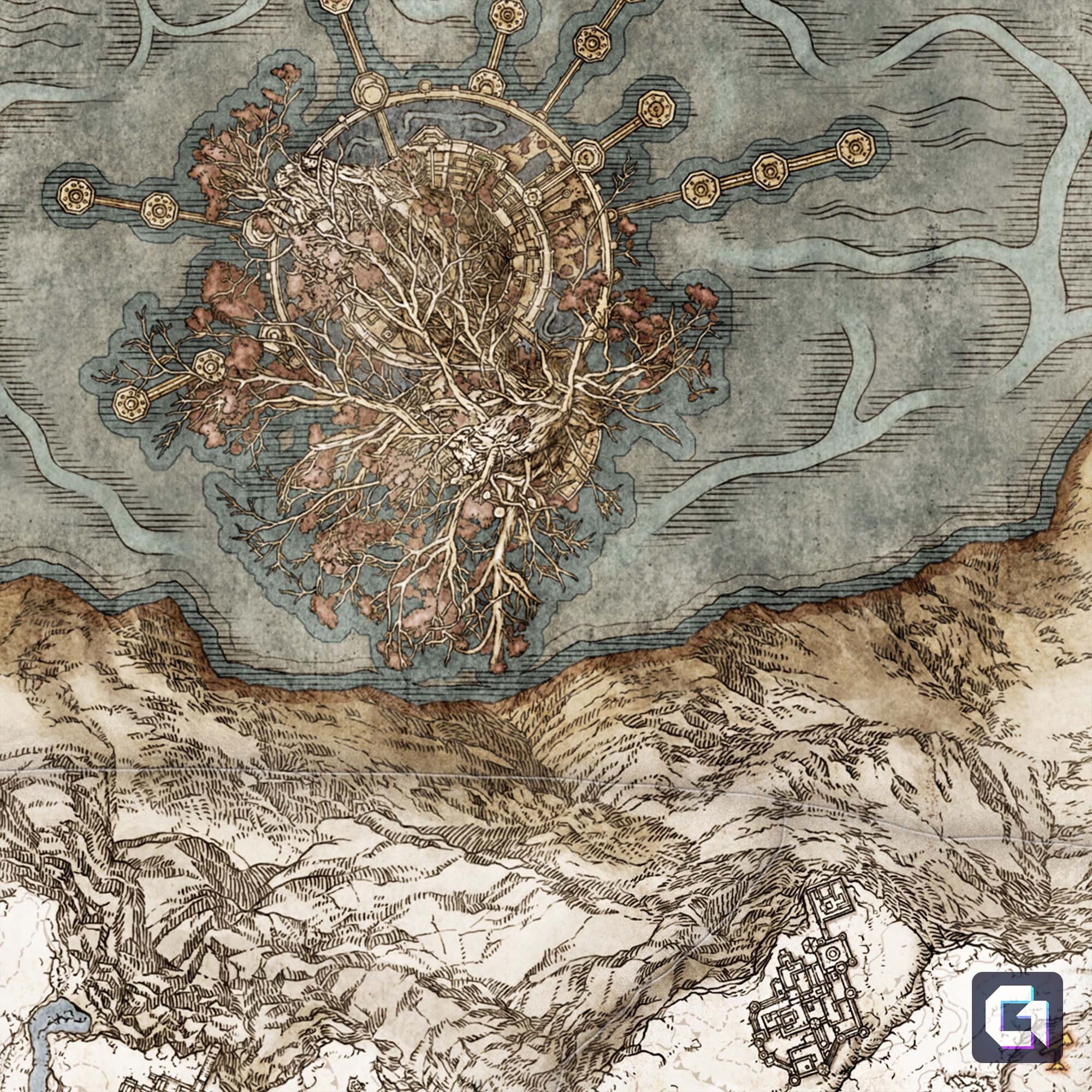 Elden Ring Lands Between Map TapestryHigh-Quality Elden Ring Map, High ...
