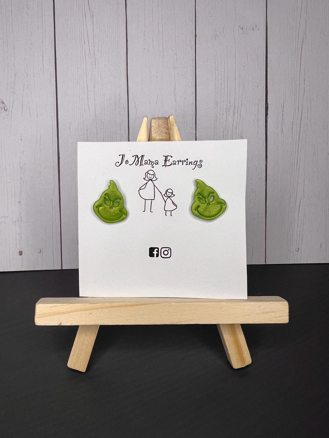 Grinch Studs | Polymer Clay Grinch Earrings | Christmas Statement ...