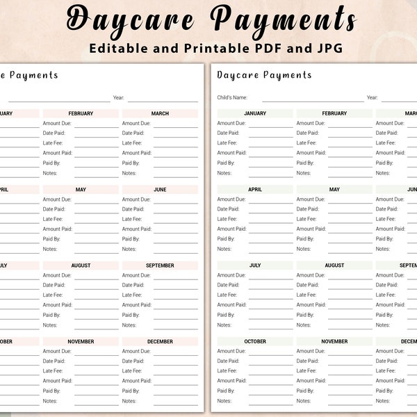 Home Payment Tracker - Etsy