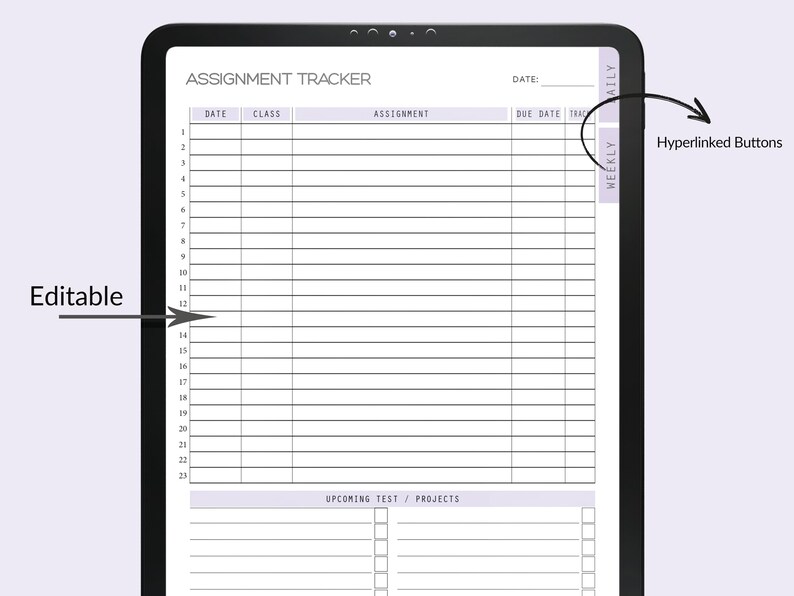 Weekly Assignment Tracker, Assignment Planner, Student Task Tracker ...