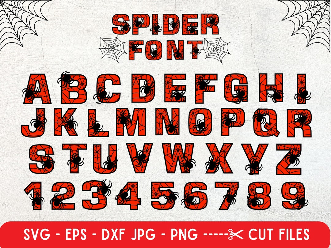 Spider Font SVG, Spider Alphabet SVG, Spider Font Spider Web Font ...