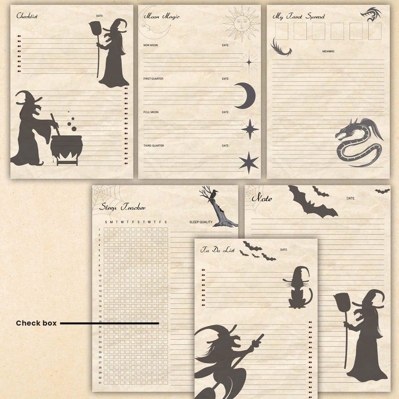 Witchy Gothic Planner, Dark Aesthetic Planner, Mystical Planner ...