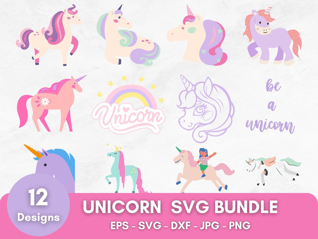 Unicorn SVG Bundle, Unicorn Rainbow Svg, Cute Unicorn Svg, Unicorn Svg ...