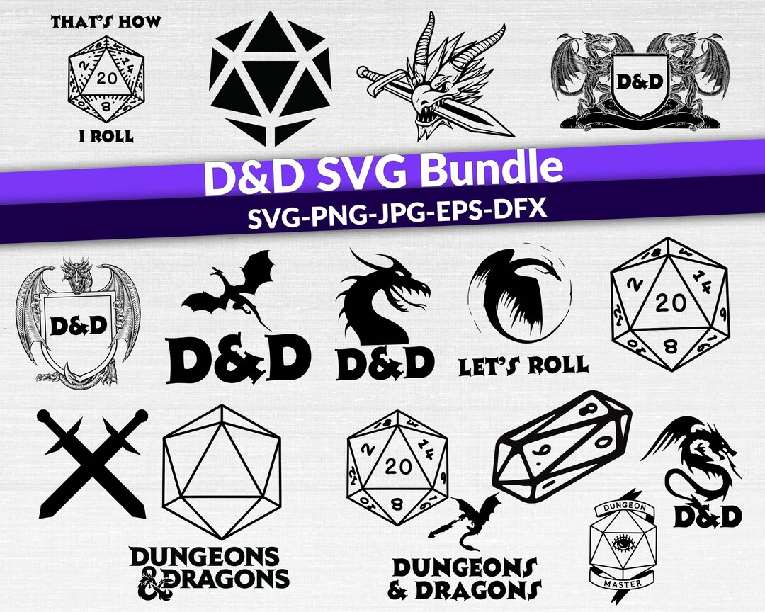 Dnd Svg Bundle, Dnd Png Bundle, D&D Dxf Bundle, Dnd Vector Files, SVG ...