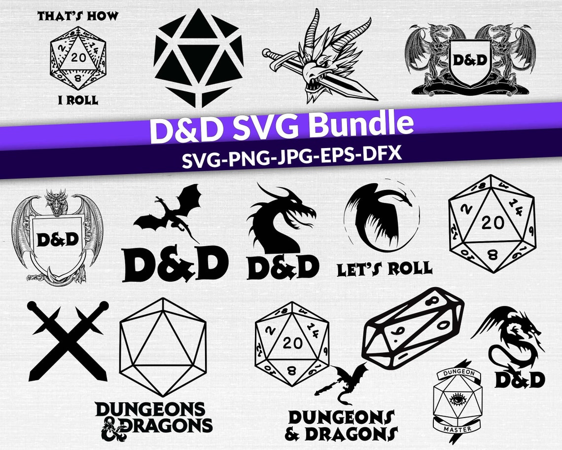 Dnd Svg Bundle, Dnd Png Bundle, D&D Dxf Bundle, Dnd Vector Files, SVG ...