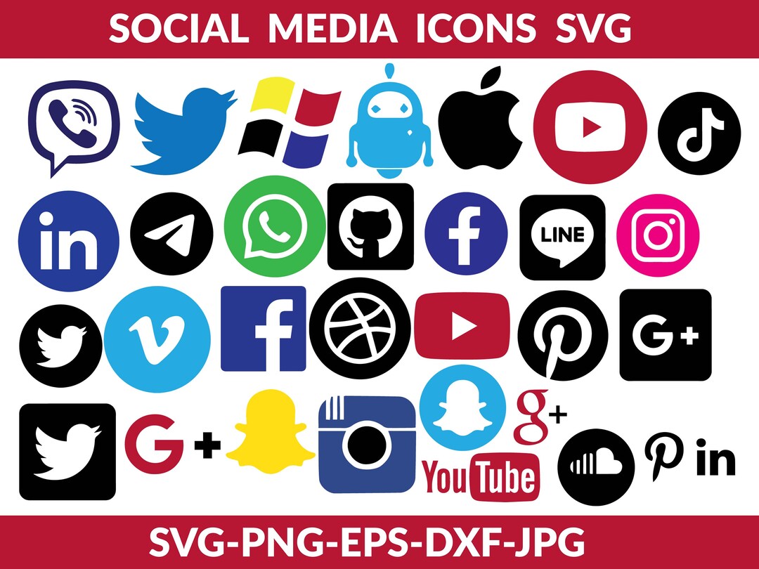 Social Media Icons, Social Media Icons SVG, Social Media Icons Bundle ...