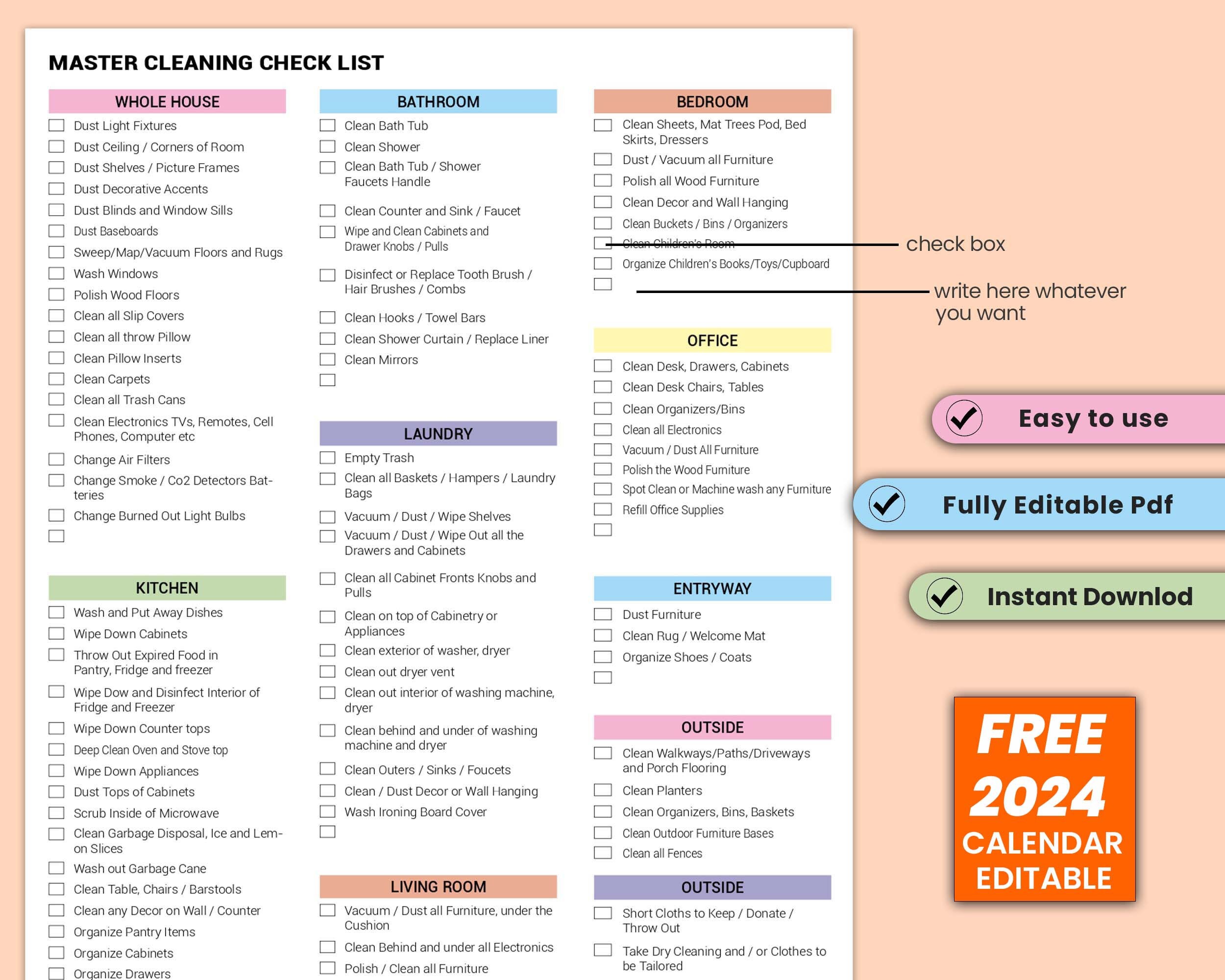 Ultimate Cleaning Schedule Bundle, Editable Cleaning Checklist Bundle ...