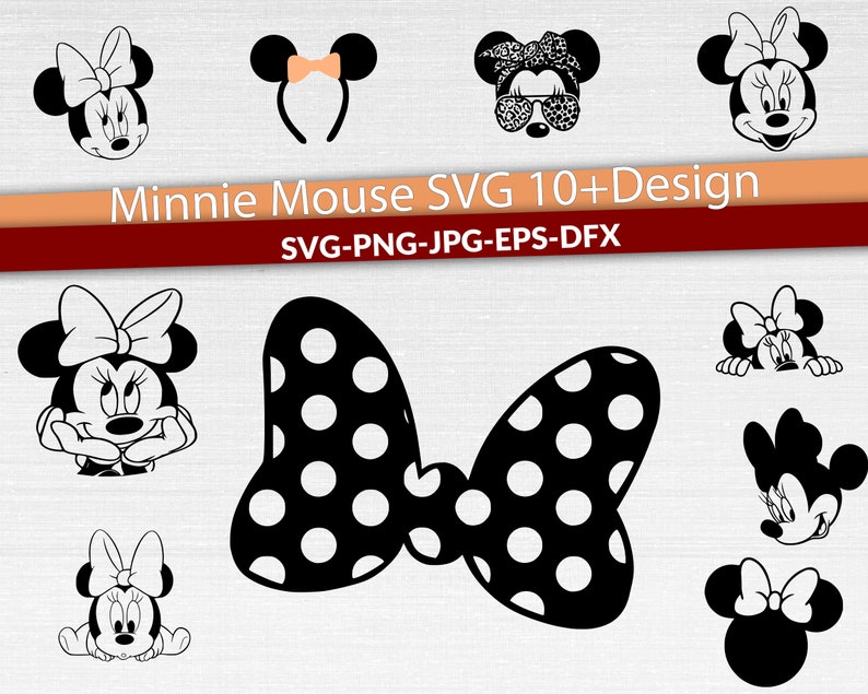 Minnie Mouse Ears SVG Bundle, Minnie SVG Bundle Birthday Svg, Minnie ...