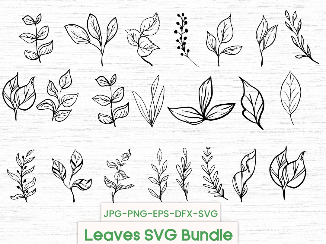 Leaves Svg Bundle, Leaf Vector Pack, Foliage Svg Set, Botanical Svg ...