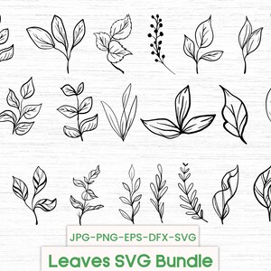 Leaves Svg Bundle, Leaf Vector Pack, Foliage Svg Set, Botanical Svg ...