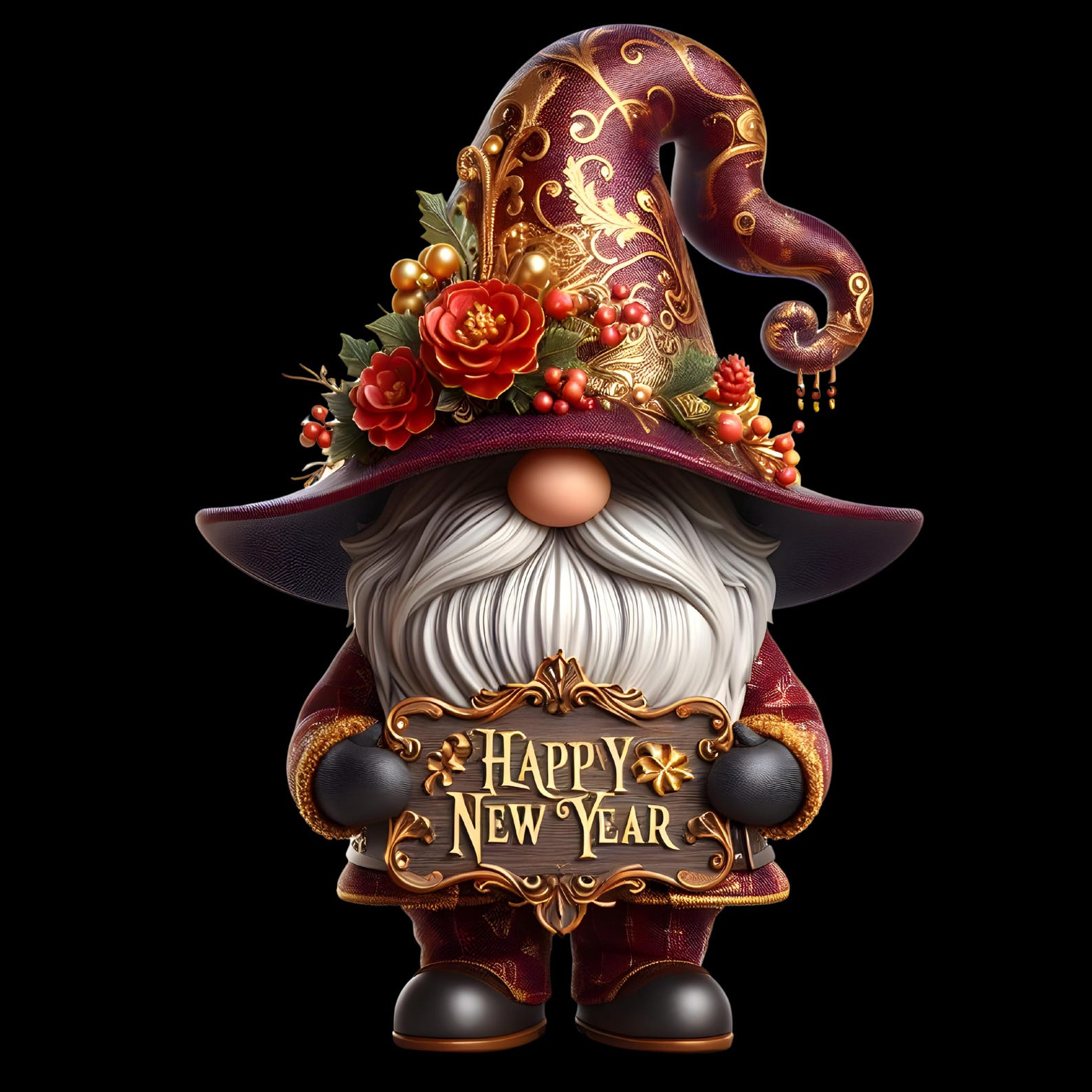 Happy New Year Gnomes Clipart Bundle, Happy New Year,gnome Png Graphics ...