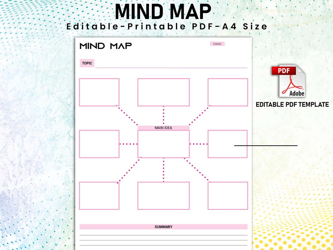 Mind Map Template, Brainstorming Tool, Idea Organizer, Creative ...