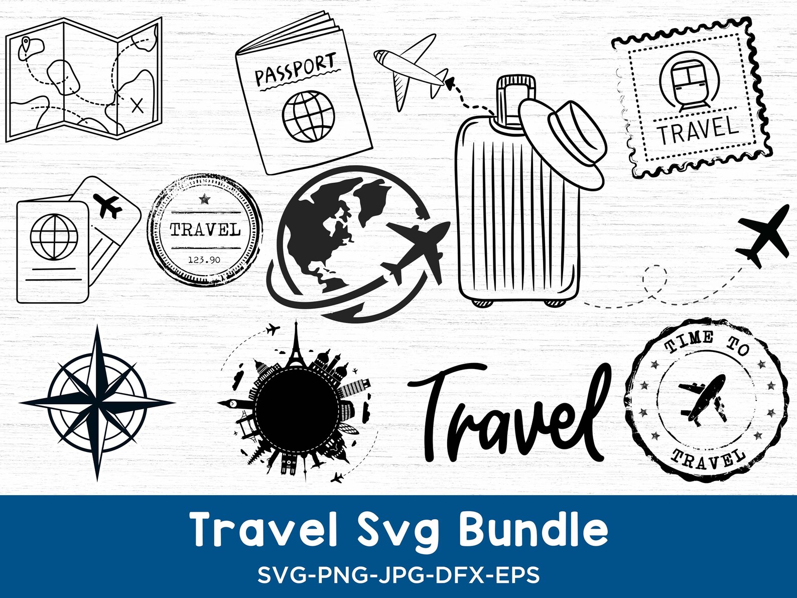 Travel Svg Bundle, Adventure Svg, Travel Designs, Vacation Svg Pack ...