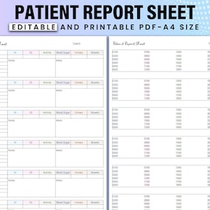 Patient Report Sheet, Medical Documentation, Patient Care Record ...
