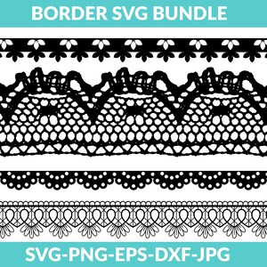 Border Svg Bundle, Lace Border Svg, Lace Frame Svg, Lace Border Clipart ...
