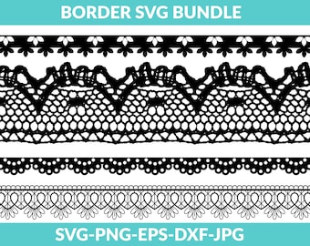 Border Svg Bundle, Lace Border Svg, Lace Frame Svg ,invitation Frame ...