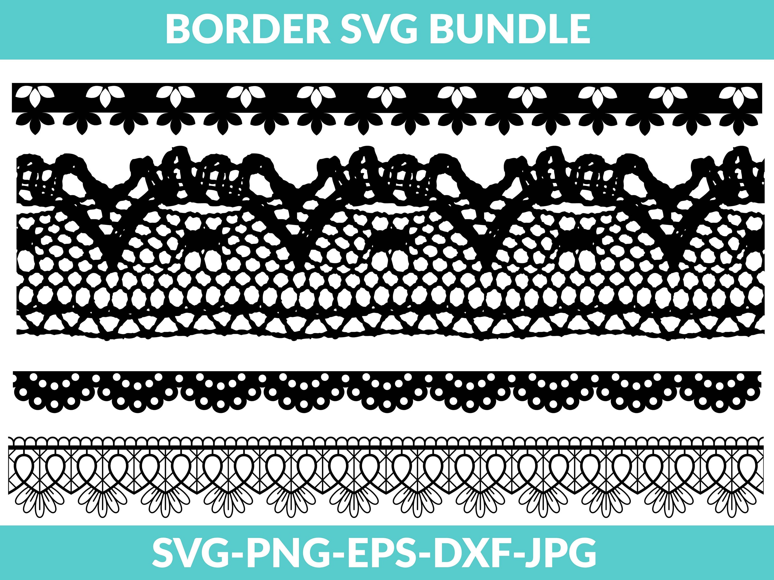 Border Svg Bundle, Lace Border Svg, Lace Frame Svg, Lace Border Clipart ...