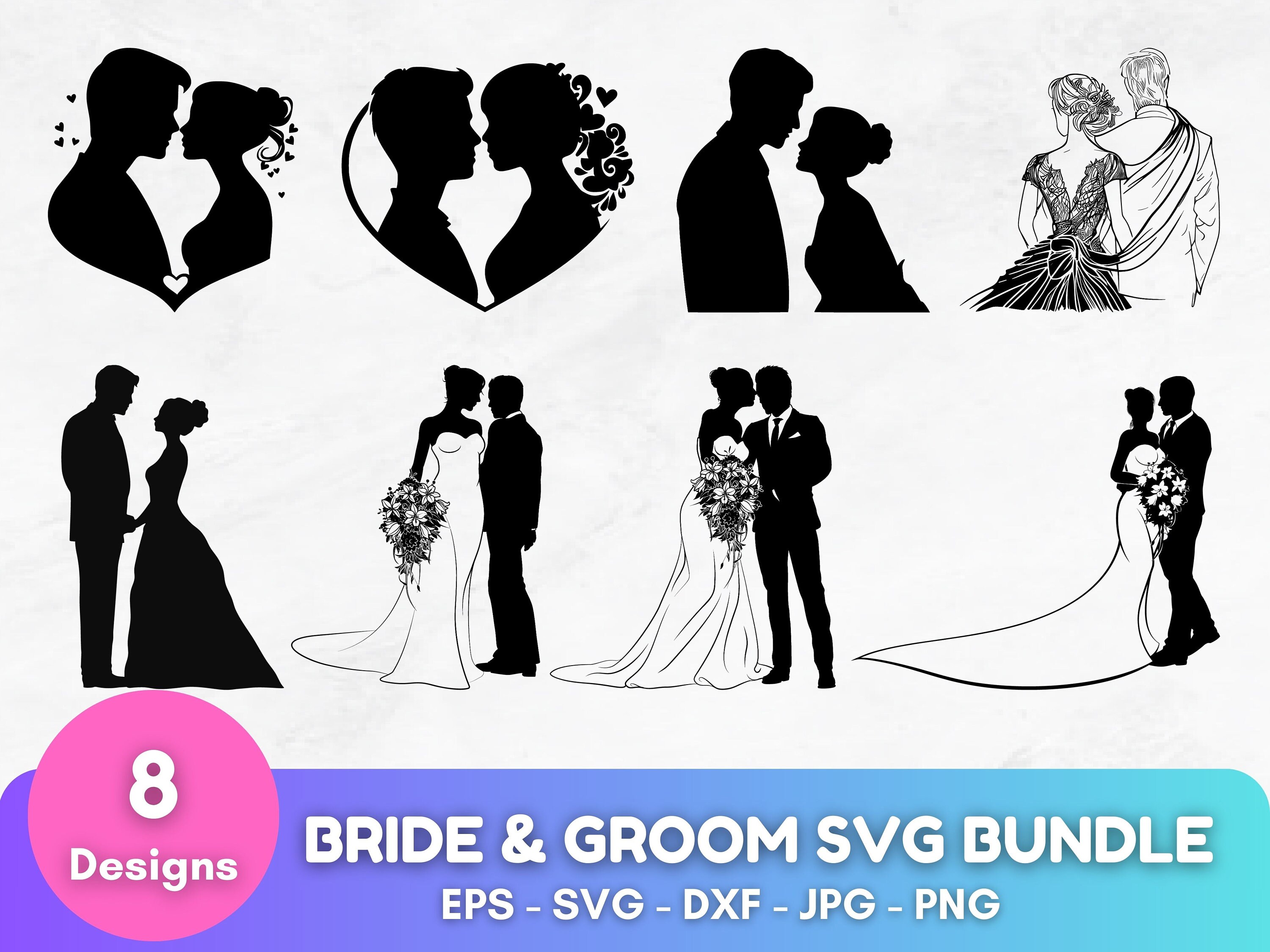 Bride and Groom Svg Bundle, Newlyweds Svg, Married Couple Svg, Wedding ...