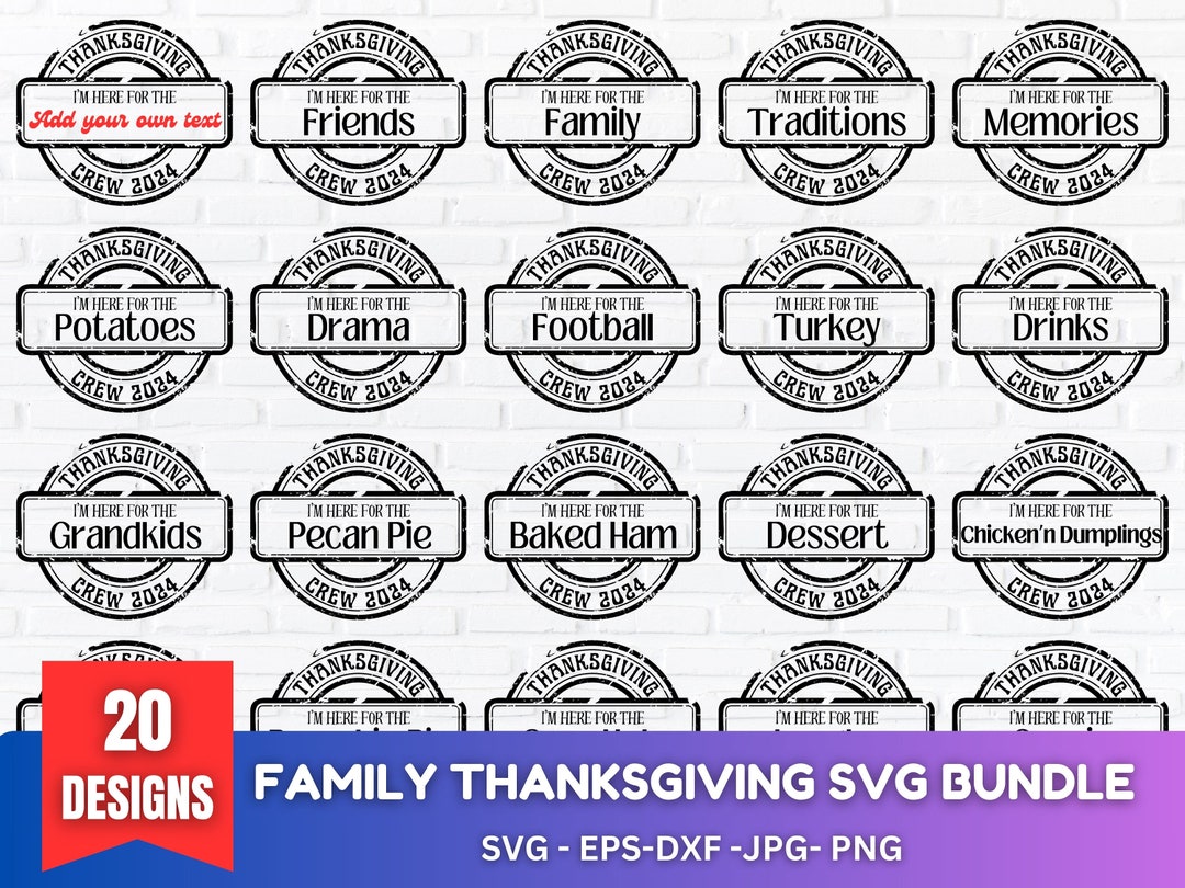 Family Thanksgiving Crew 2024 SVG Bundle, Thanksgiving Svg, Matching ...