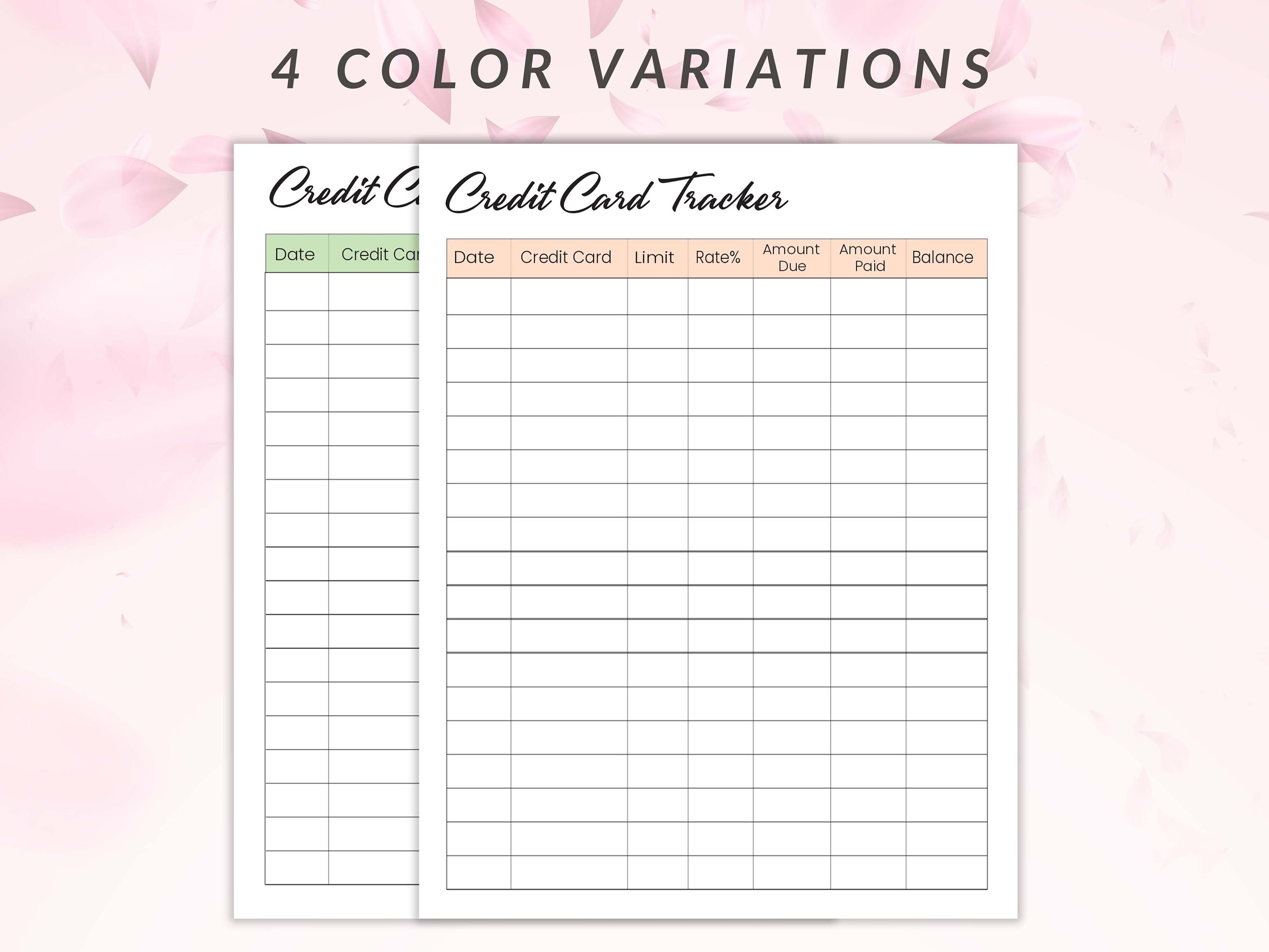 Credit Card Tracker, Printable Credit Card Log, Credit Card Planner ...