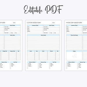 Small Business Forms Bundle, 100% Editable PDF, Order Form Template ...