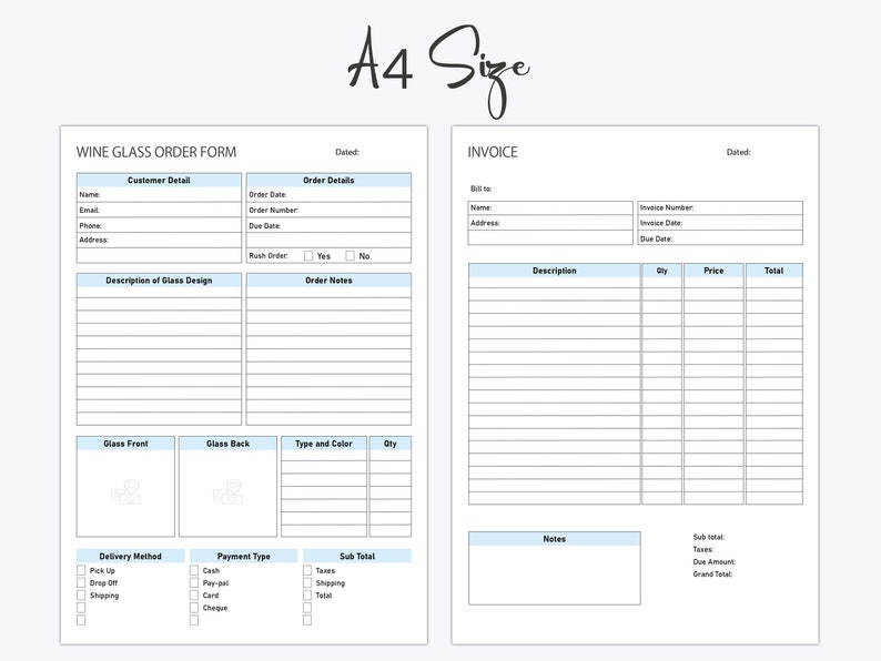 Small Business Forms Bundle, 100% Editable PDF, Order Form Template ...