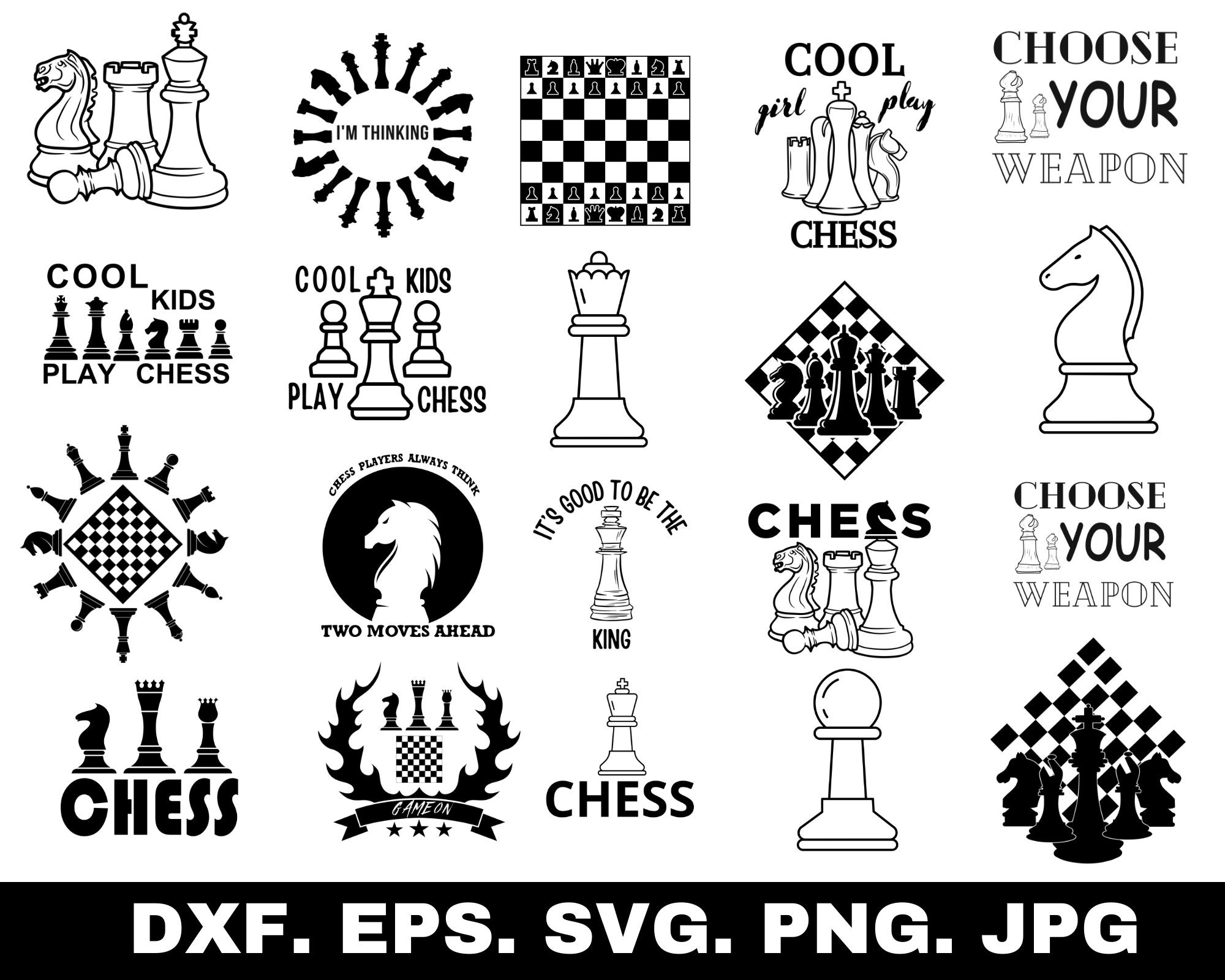 Chess SVG Bundle, Chess PNG Bundle, Chess Clipart, Chess SVG Cut Files ...