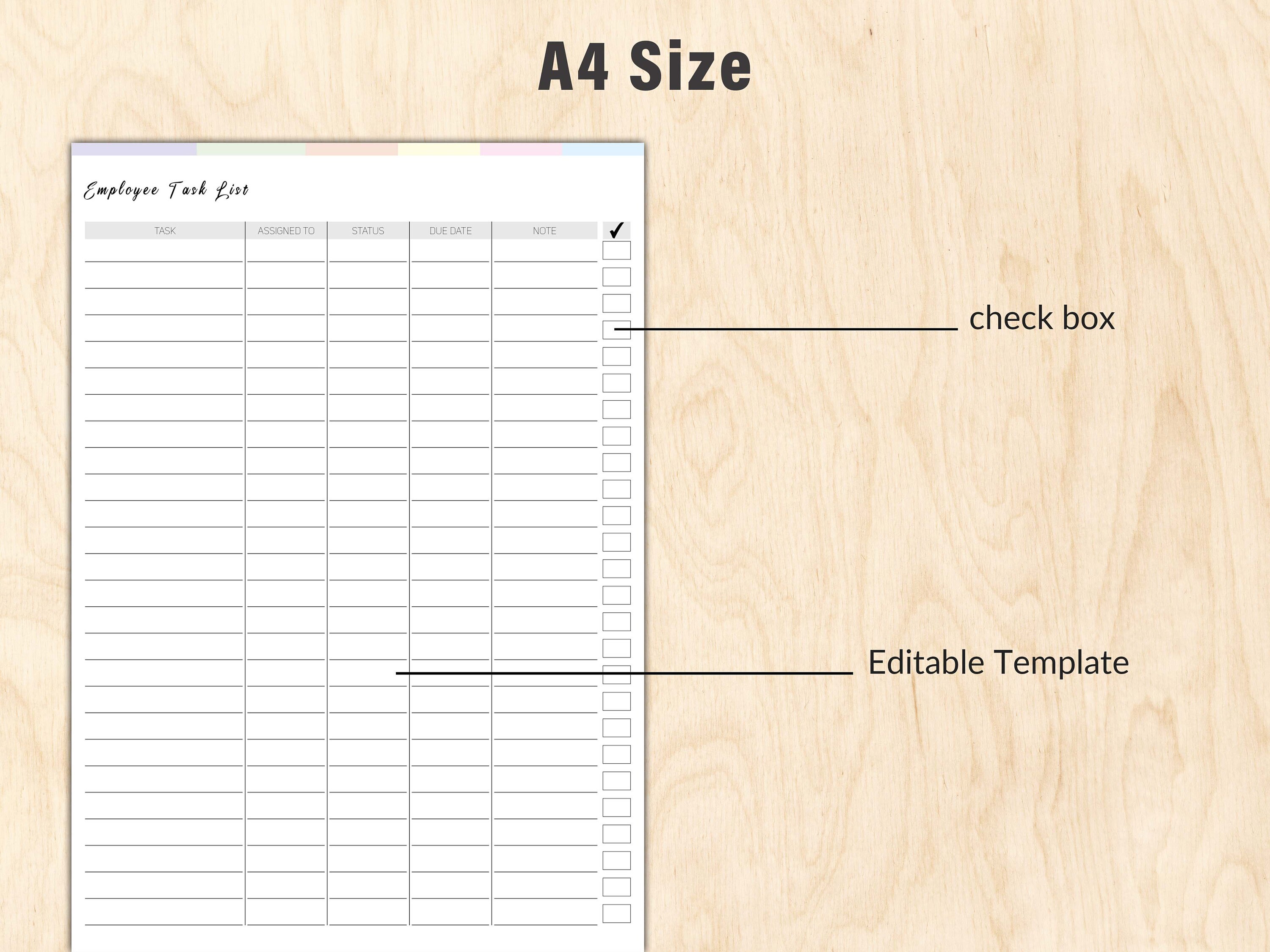 Editable Employee Task List, Task Management, Employee Task Management ...