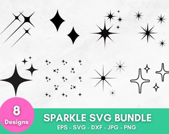 Sparkle Svg Bundle, Sparkle Cut File, Sparkle Clipart, Bright Stars, Sparkle Svg, Stars Sparkle ...